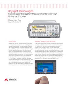 Making Faster Frequency Measurements with Universal Counters | Keysight