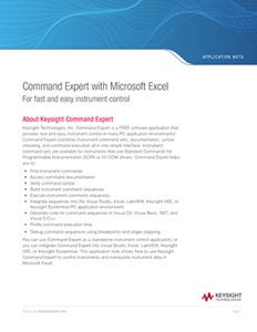 Using Command Expert with Microsoft Excel | Keysight