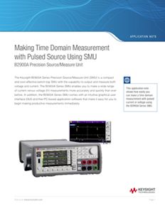 Making Time Domain Measurement with Pulsed Source Using SMU | Keysight