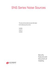 SNS Series Noise Sources Security Features and Document of Volatility | Keysight