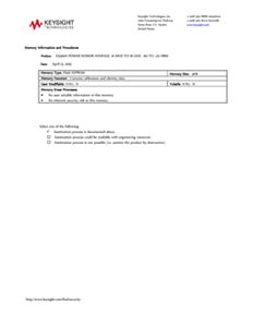 E9300A Memory Information | Keysight