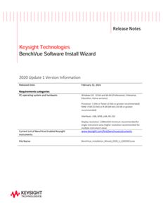 BenchVue Installation Wizard Software Release History | Keysight
