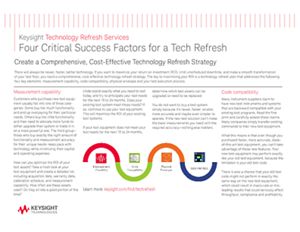 Four Critical Success Factors for a Tech Refresh | Keysight