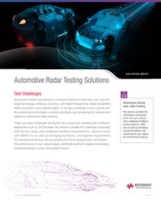 Automotive Radar Testing Solutions | Keysight