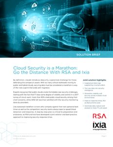 Cloud Security is a Marathon: Go the Distance with RSA and Ixia | Keysight