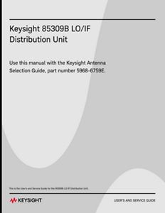 85309B LO/IF Distribution Unit User’s and Service Guide | Keysight