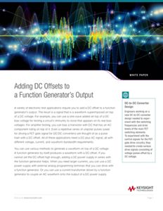 Adding DC Offsets to a Function Generator’s Output | Keysight