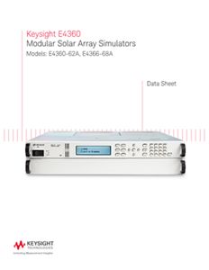 E4360A Modular Solar Array Simulator | Keysight