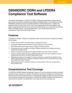 D9040DDRC DDR4 and LPDDR4 Compliance Test Software | Keysight