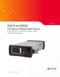 B2960 Series 6.5 Digit Low Noise Source | Keysight
