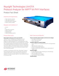 U4431A MIPI M-PHY Protocol Analyzer | Keysight