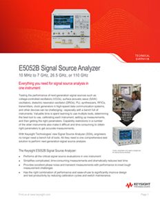 E5052B Signal Source Analyzer (SSA) | Keysight